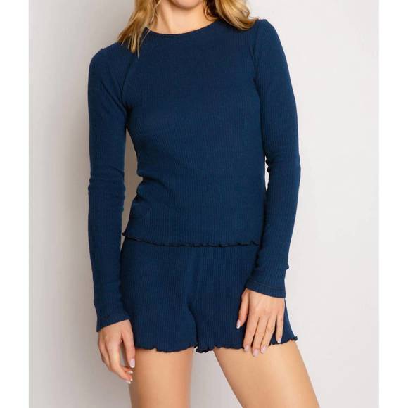 PJ Salvage | Tops | New Pj Salvage Reloved Rib Long Sleeve Top In Navy ...